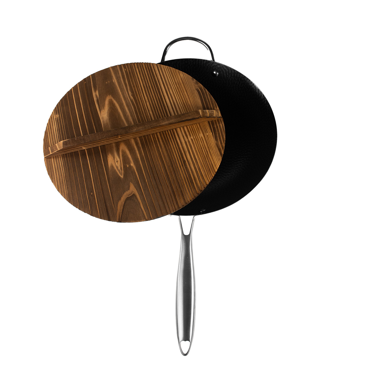 Hammered Wok & Wood Lid - Bel Piatto - Charleston Wrap