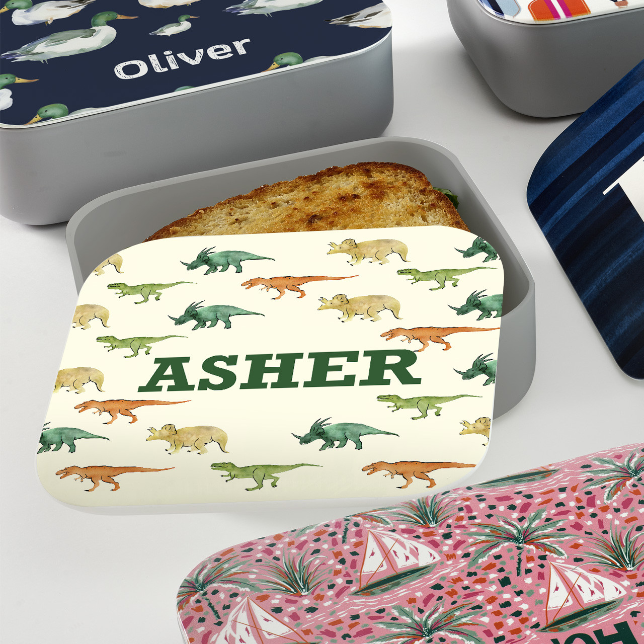 Dinosaurs RPET Sandwich Box - Personalized - Charleston Wrap