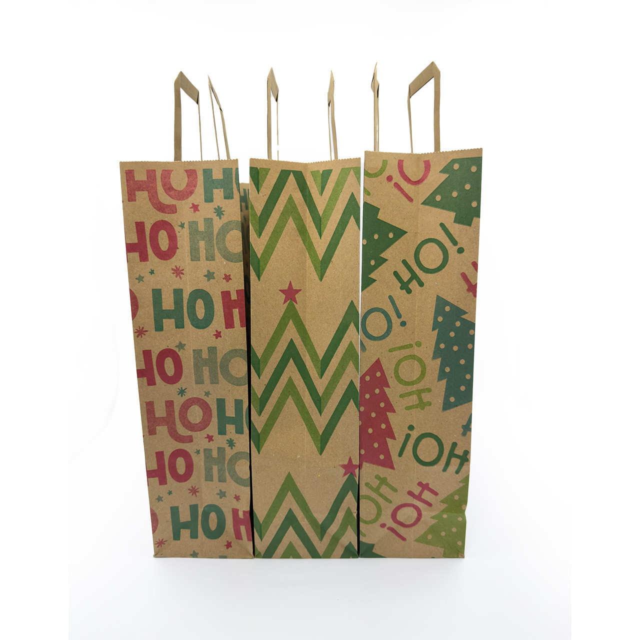 Festive Kraft Paper Gift Bags - Set of 14 - Charleston Wrap