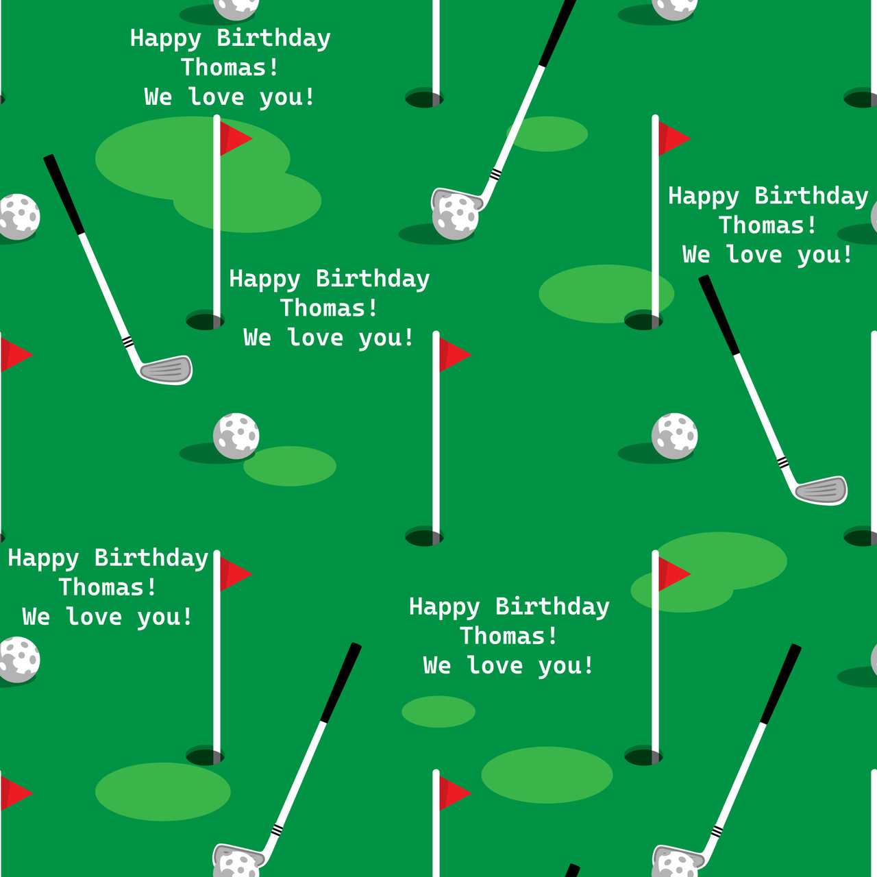 Tee Time Personalized Gift Wrap - Charleston Wrap