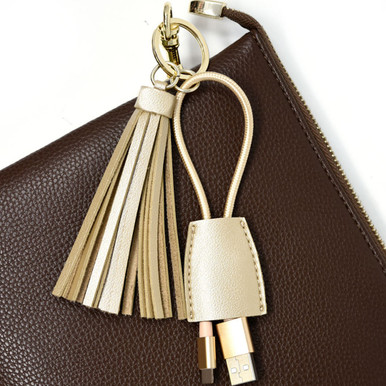 Goldstone Tassel Charging Key Chain - Charleston Wrap