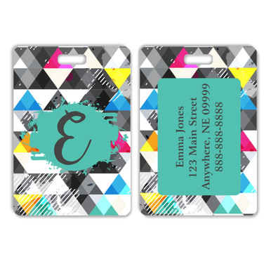 Grunge Triangles Luggage Tag - Charleston Wrap
