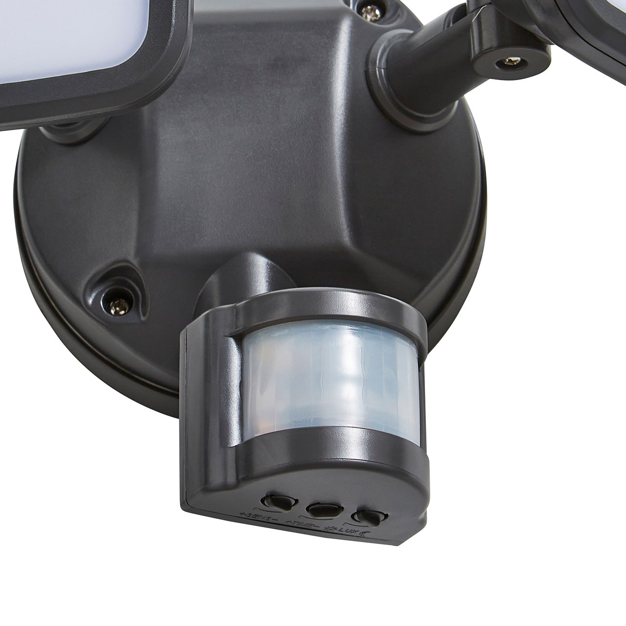 Zink LYNN LED PIR Twin Security 20W 4000K Dark Grey | SimplyLED