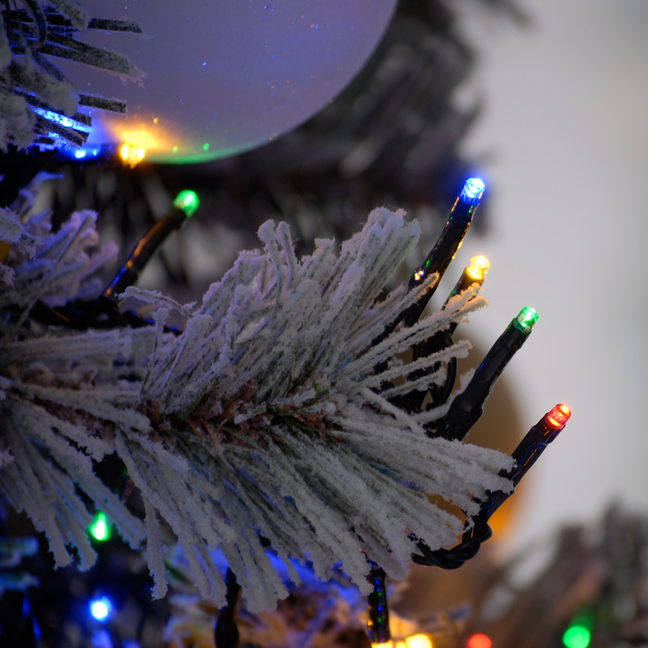 Festive 37.4m Indoor & Outdoor String Lights 1500 Multi-Coloured LEDs ...