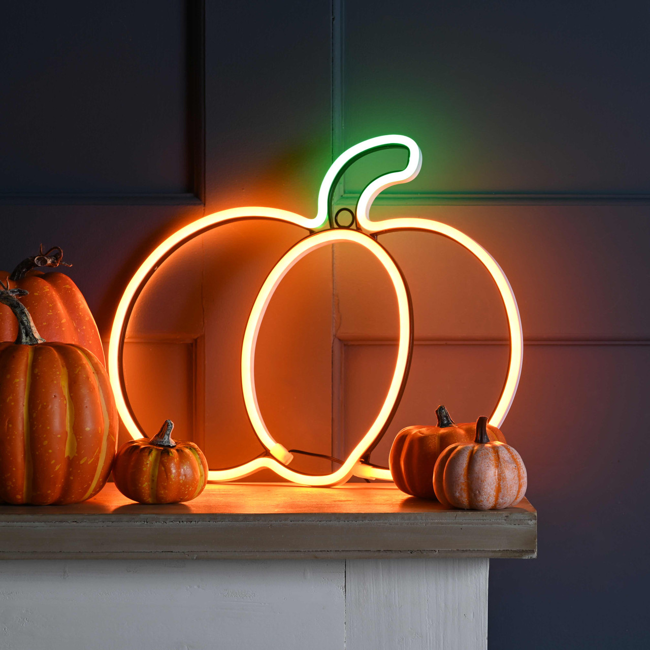 Festive 33cm Lit Neon Flex Pumpkin Light | SimplyLED
