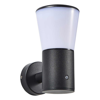 Zink GAMMA Outdoor Wall Lantern Dusk Til Dawn Sensor Black | SimplyLED