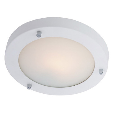 Firstlight Rondo 18cm Flush Ceiling Light Opal in Matte White | SimplyLED