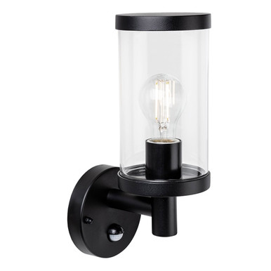 Firstlight Lucas Up Outdoor Wall Lantern PIR Sensor in Black | SimplyLED
