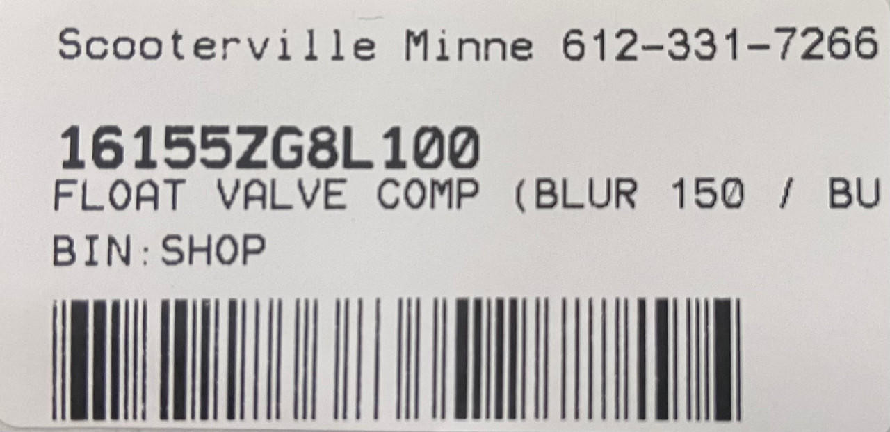 Float Valve - Genuine Buddy 125/150, Blur Genuine Scooter Company ...