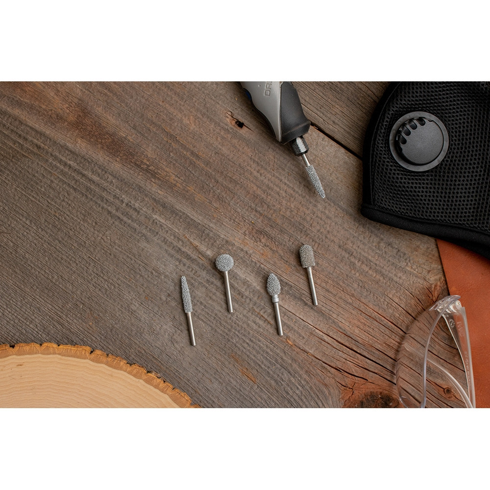 Carving Burr Set 1/8" Shank - Kutzall 4-Piece Coarse Kit