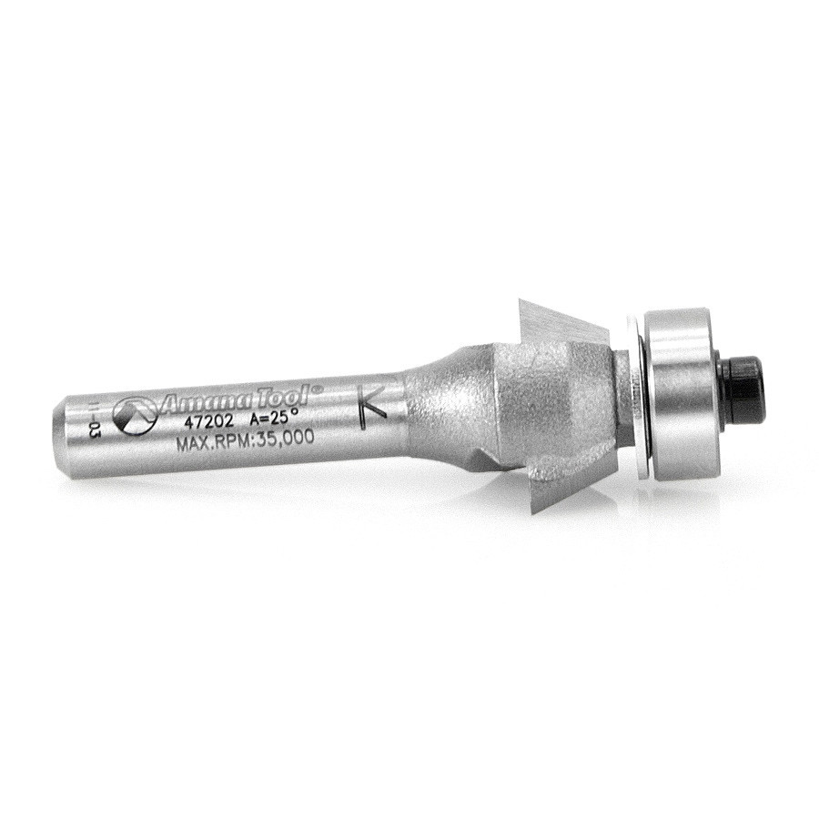 Bevel Laminate Trim Router Bit - Amana Tool 47202, 25° Angle