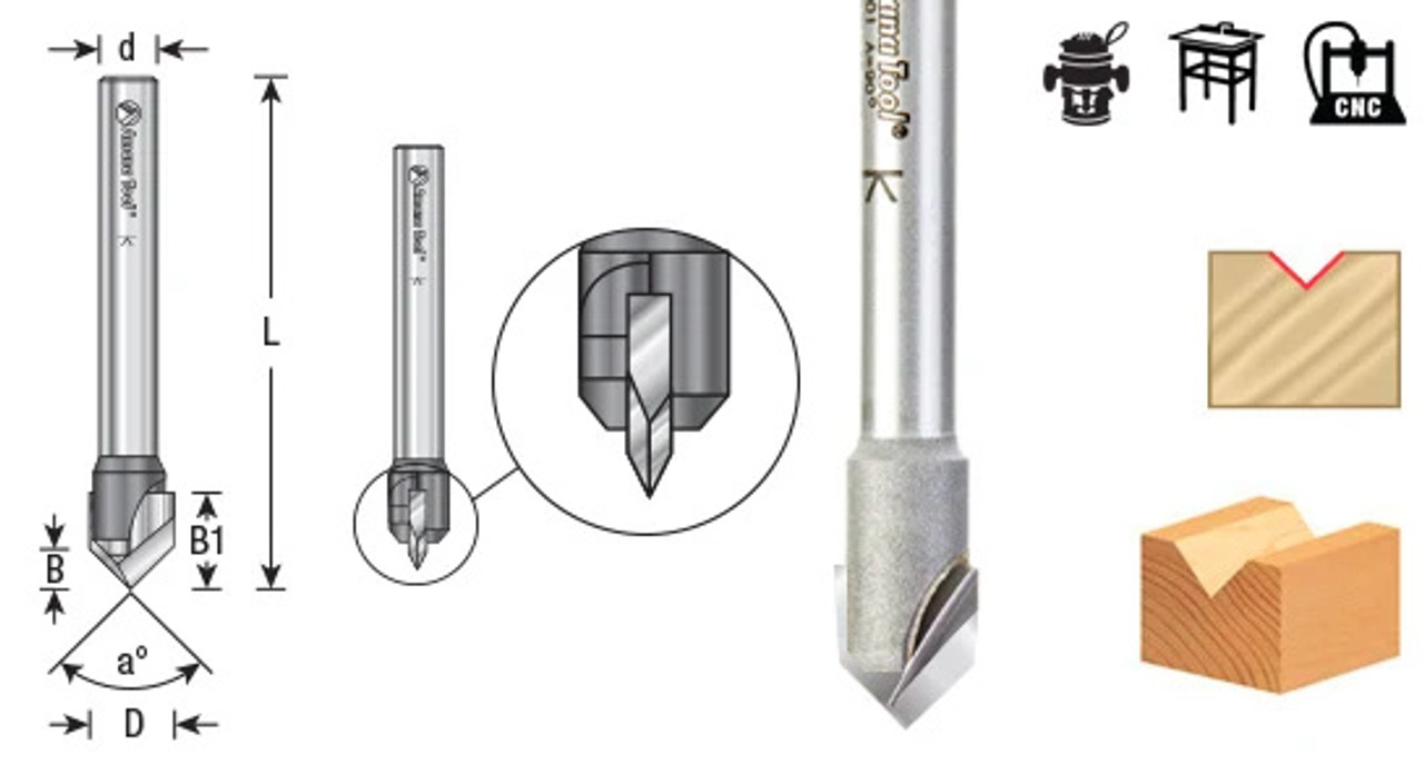 V-Groove Router Bits - Zero Point Carbide for Precision Cutting V-Groove Router Bits - Zero Point Carbide for Precision Cutting