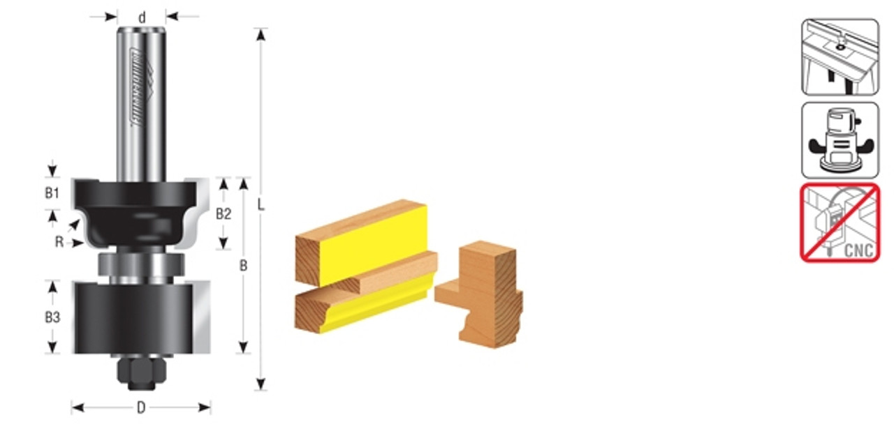 Window Sash Router Bits Economy 55340 For Woodworking