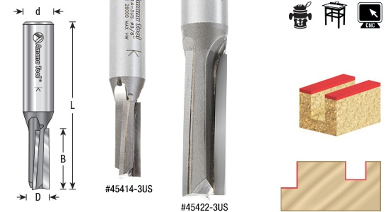 3 Flute Router Bits For Melamine High Production Shear Plunge