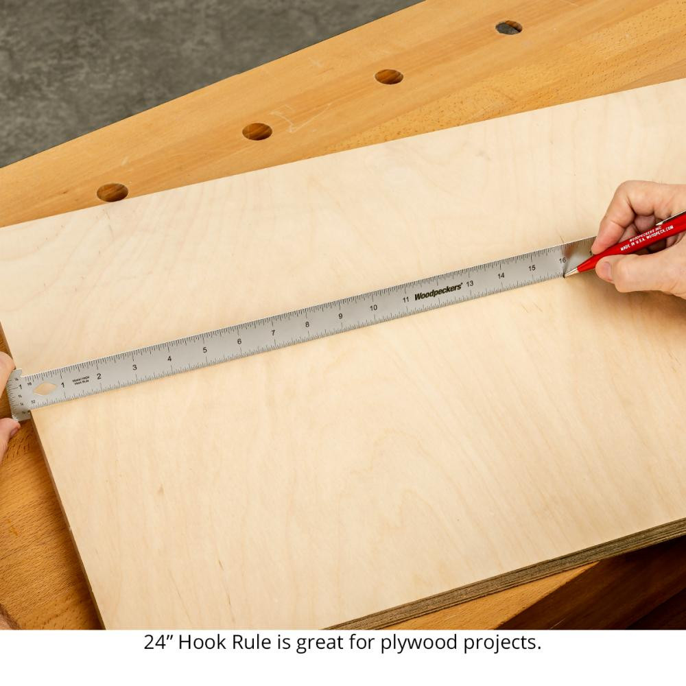 24 Inch Hook Rule - Woodpeckers HR24-20 with Rack-It