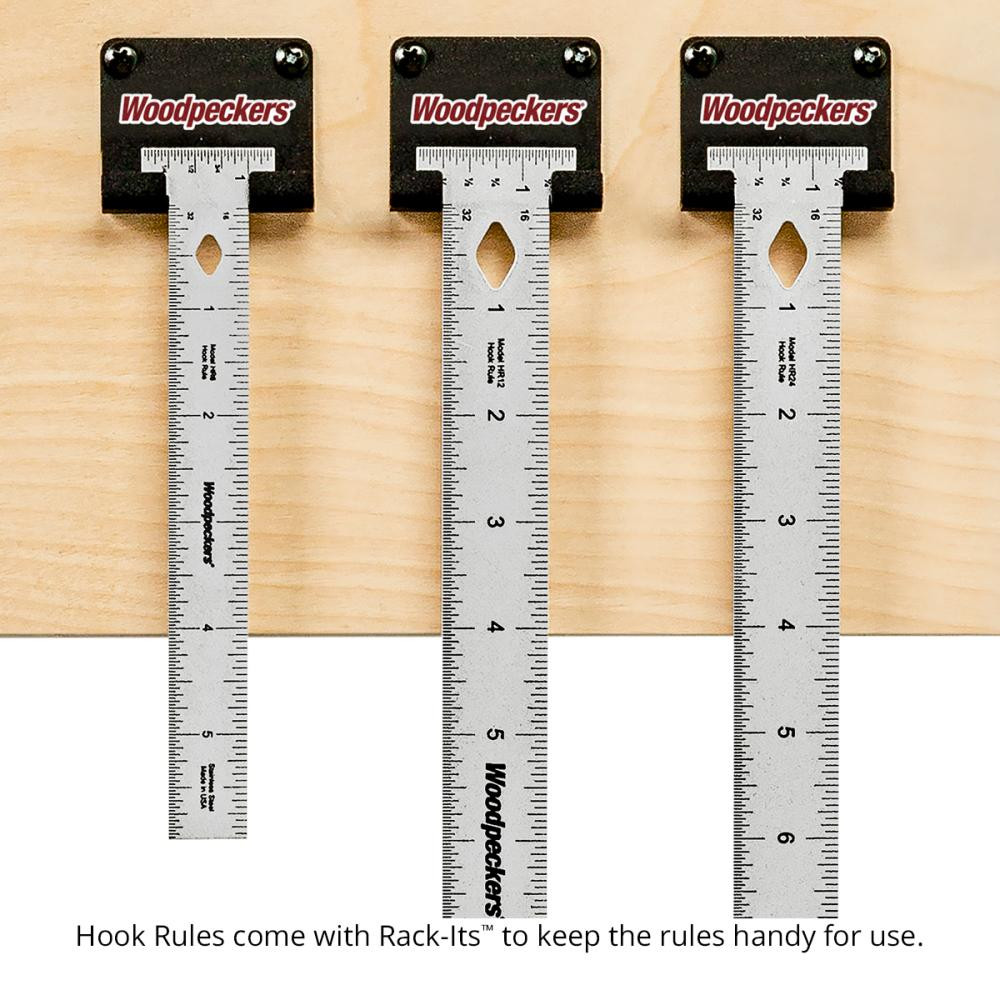 24 Inch Hook Rule - Woodpeckers HR24-20 with Rack-It