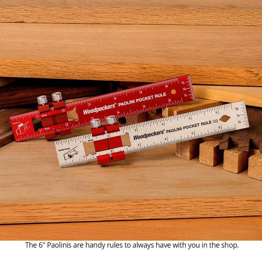 Aluminum Pocket Rule 200mm - Woodpeckers PPR-200-19