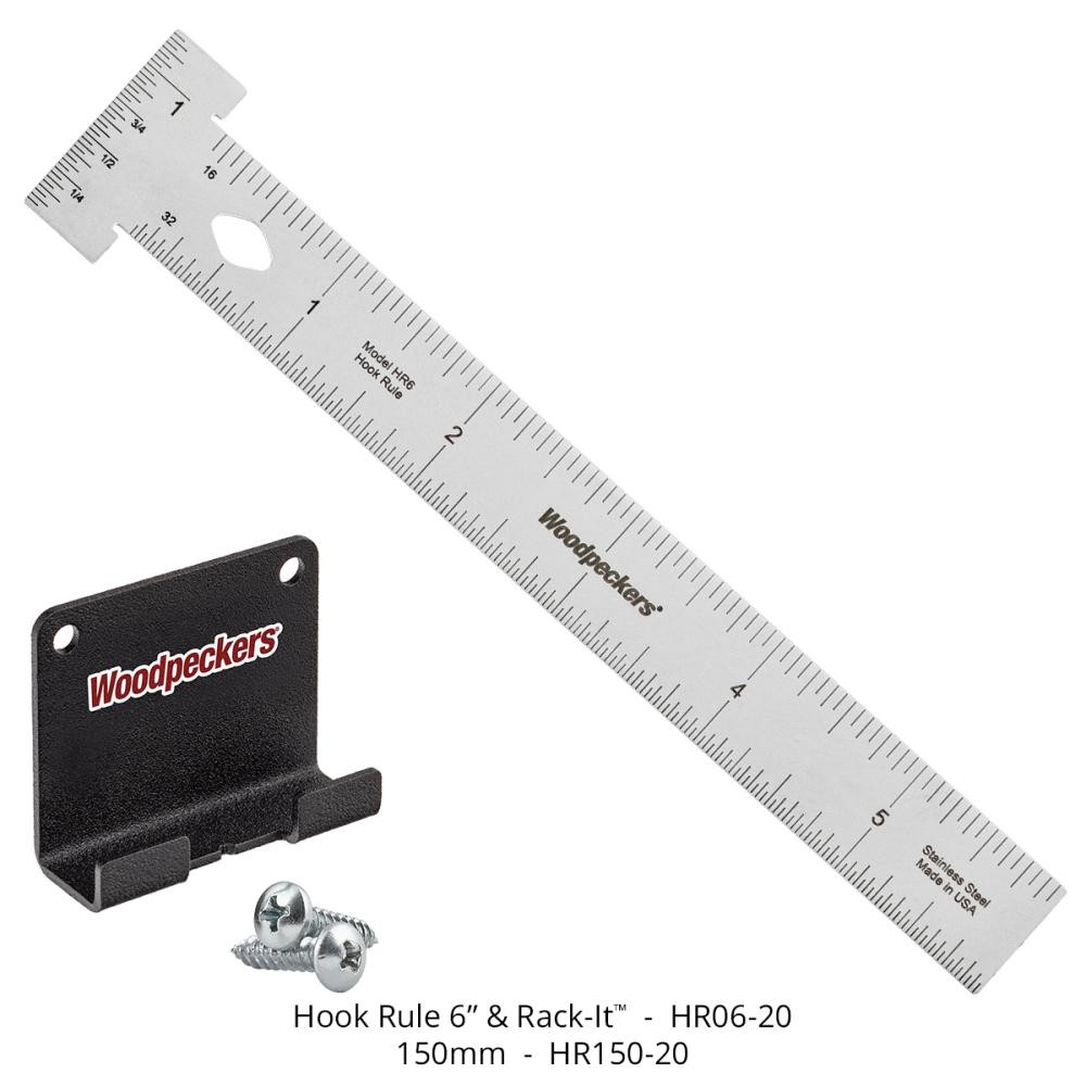 Woodpeckers 600mm Hook Rule HR600-20 with Rack-It