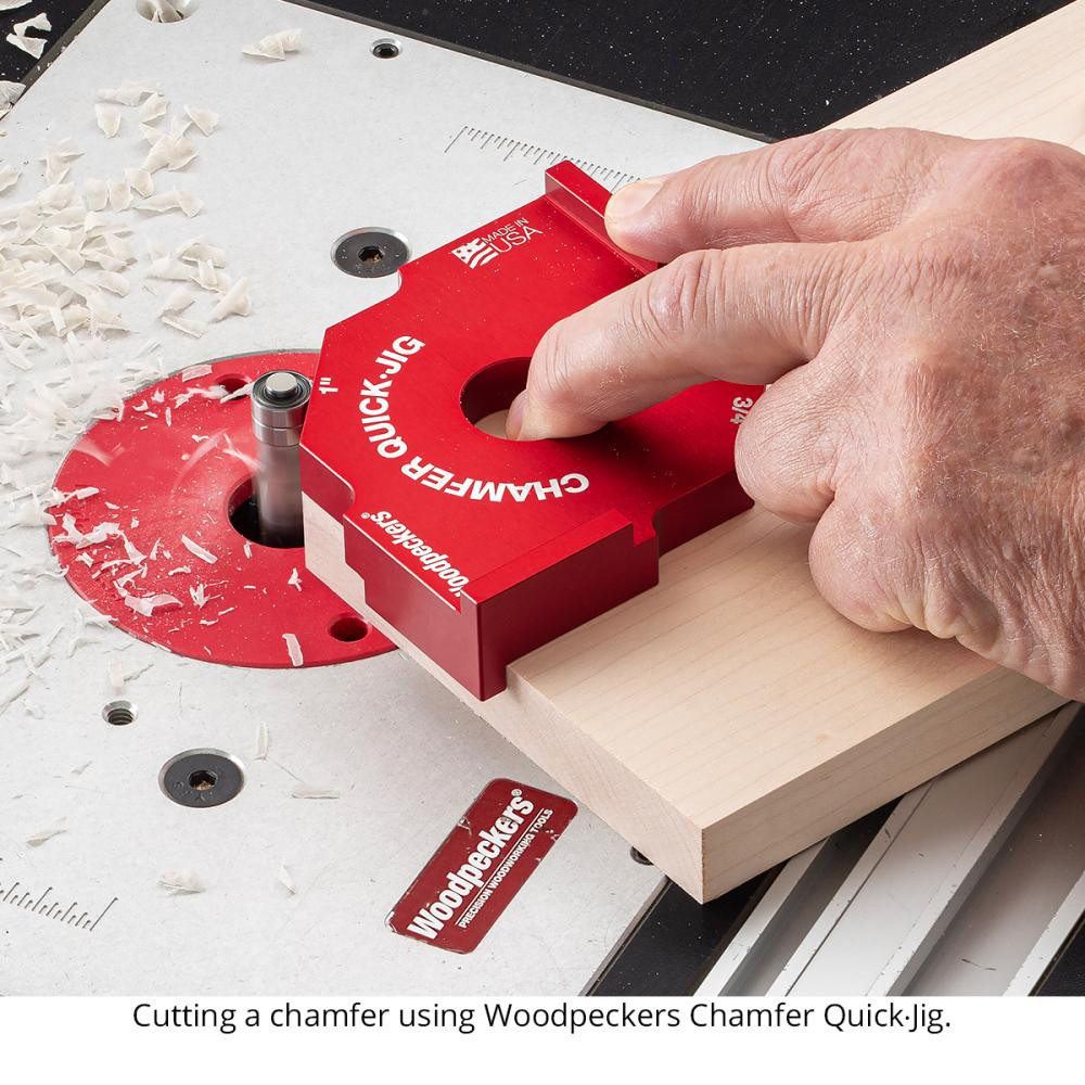 Woodpeckers Chamfer Quick Jig Set - 3pc with Rack-It