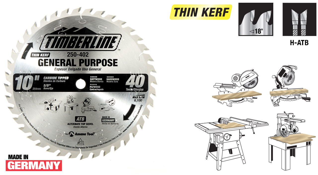 General Purpose Saw Blades - Carbide-Tipped for Miter & Table Saw
