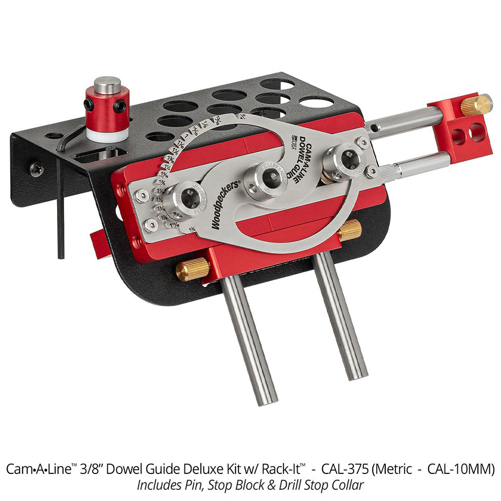 Dowel Guide 3/8 Inch - Woodpeckers CAL-375 with Rack-It