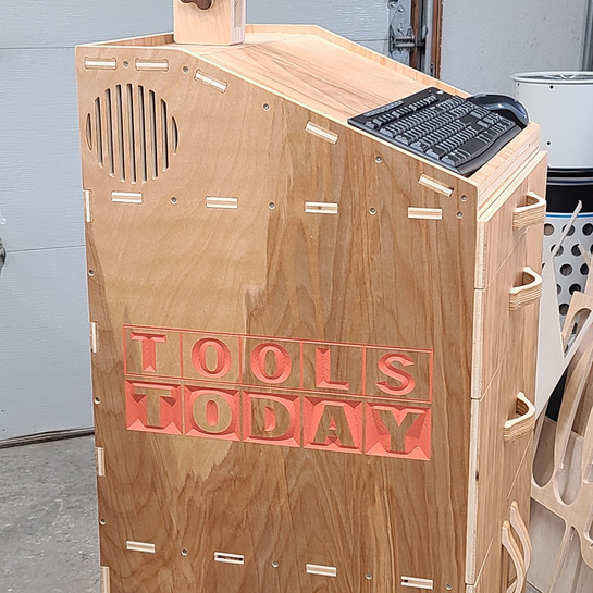 CNC Computer Cart Plans - Customizable DIY Woodworking