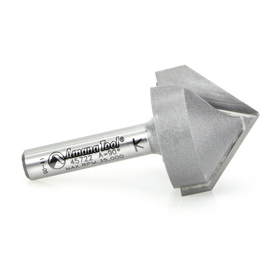 V Groove Router Bit 90° - Amana Tool 45722 for Sign Making & Edging