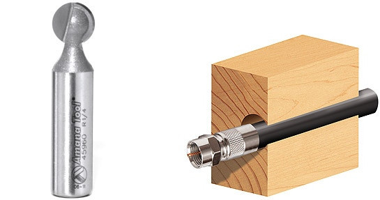 Ball End Router Bits - Industrial 2-Flute Carbide Tips for Cable Channels