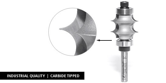 Beading Router Bits - Carbide Tipped, 2-Flute for Edge Detailing