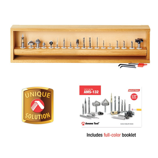 CNC Signmaking Router Bit Set - Amana Tool AMS-132, 1/4" SHK