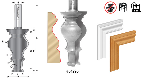 Colonial Door Casing Router Bits - Elegant 2-3/4" Moldings | Max RPM 12,000