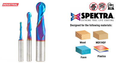Carbide Spiral Ball Nose Router Bit Set - Amana Tool Spektra Coating