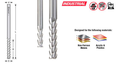 Aluminum & Acrylic CNC End Mills - Amana Tool 55 Deg Helix