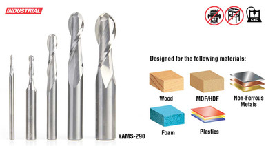 Spiral Ball Nose Router Bit Set - Amana AMS-290 - Save 25%
