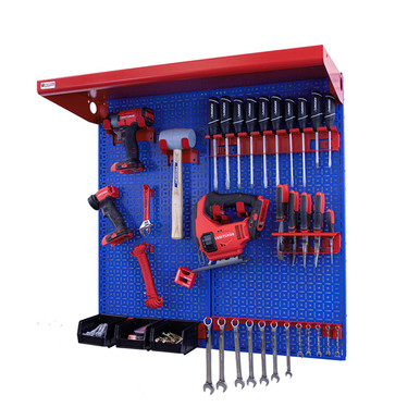 Tool Organizer Kit - OmniWall 2 Panel Storage System, Blue/Red