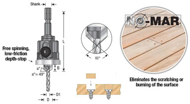 Countersink Drill Bit for Festool CENTROTEC - Carbide-Tipped 82°