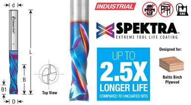 CNC Compression Spiral Router Bits - Amana Tool Spektra Coated