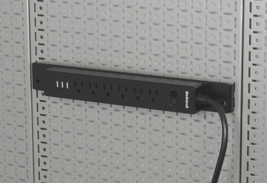 Power Strip with USB, 6-Outlet OmniWall - Wall Organization System