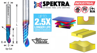 CNC Router Bits for Plastics - Spiral O Flute Ball Nose Cutter