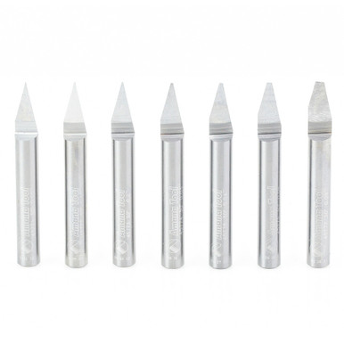 Engraving Router Bits Set - Amana Tool 45779, 7-Piece 30°, 1/4" SHK