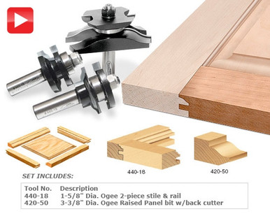 Ogee Raised Panel Router Bit Set - Amana Tool #54221 Cutter