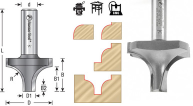 Round-Over Router Bits - Industrial Quality Carbide Tips
