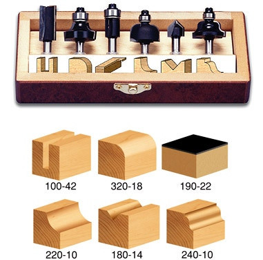 Router Bit Set 6-Piece by Timberline - Essential Woodworking Tools