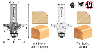 Corner Rounding Router Bits - Edge-Forming Tools #DRB-504