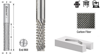 Composite Cutting End Mill Router Bits - Diamond Pattern Cutter