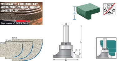 Bullnose Router Bits - Carbide-Tipped Full 180 Edge Cutter