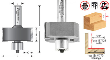 Rabbet Router Bits for Precision Cuts - Carbide-Tipped