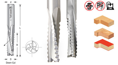 Downcut Roughing Spirals - High RPM CNC Chipbreaker Tools