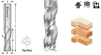 Upcut CNC Router Bits 3 Flute Solid Carbide - Plunge & Finish Quality