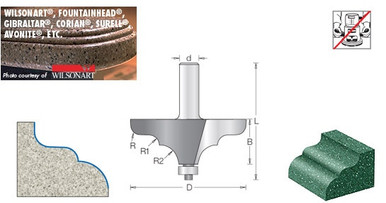 Ogee Quarter-Round Router Bits - Solid Surface Edging | Type I